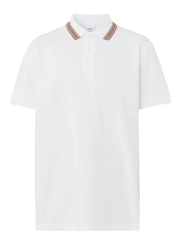 Burberry Icon Stripe Cotton Polo Shirt - White