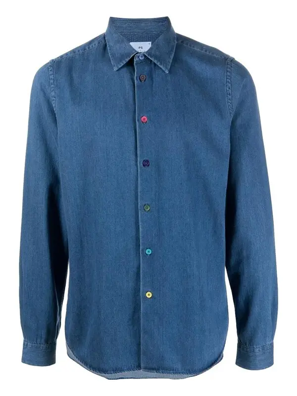 Paul Smith Long-sleeve Organic Denim Shirt - Blue