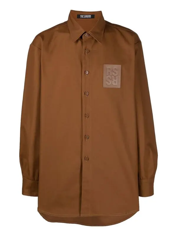 Raf Simons Logo-patch Shirt - Brown