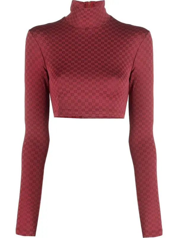 AMBUSH Checkerboard Print Cropped Shirt - Red