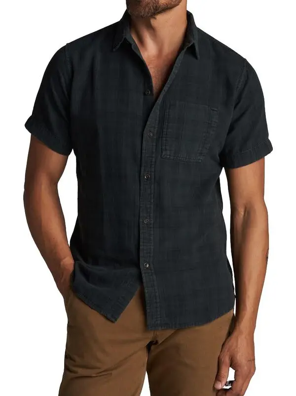 ROAN Bray Plaid Short Sleeve Button-up Shirt - Blackout Plaid