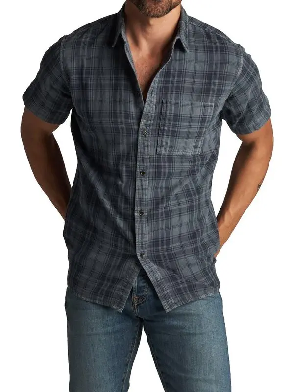 ROAN Bray Plaid Short Sleeve Button-up Shirt - Slate Plaid