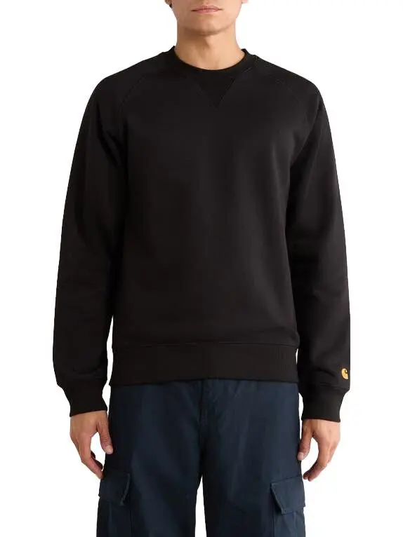 Carhartt Work In Progress Chase Crewneck Sweatshirt - Black/gold 2