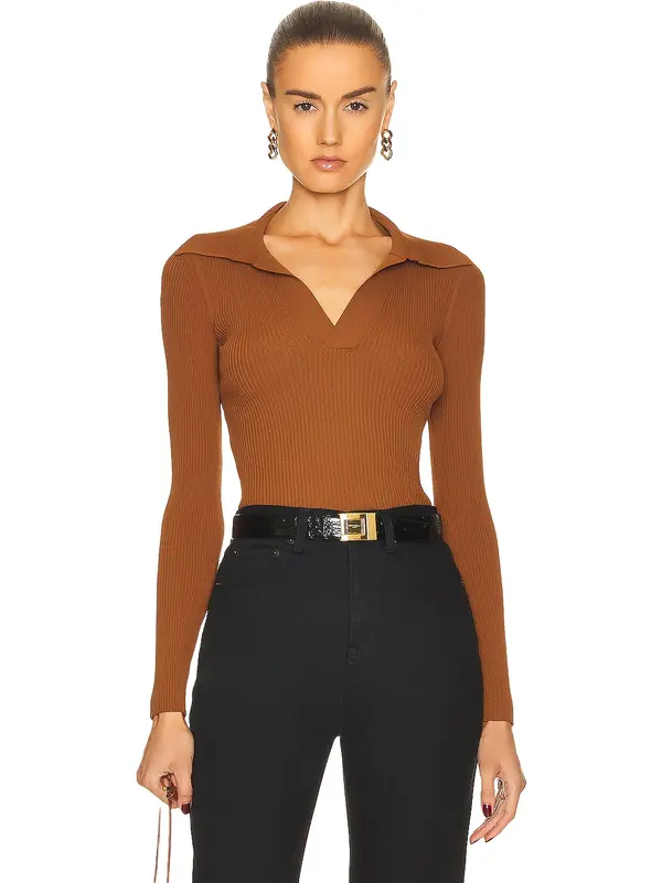 Saint Laurent V-neck Sweater - Caramel