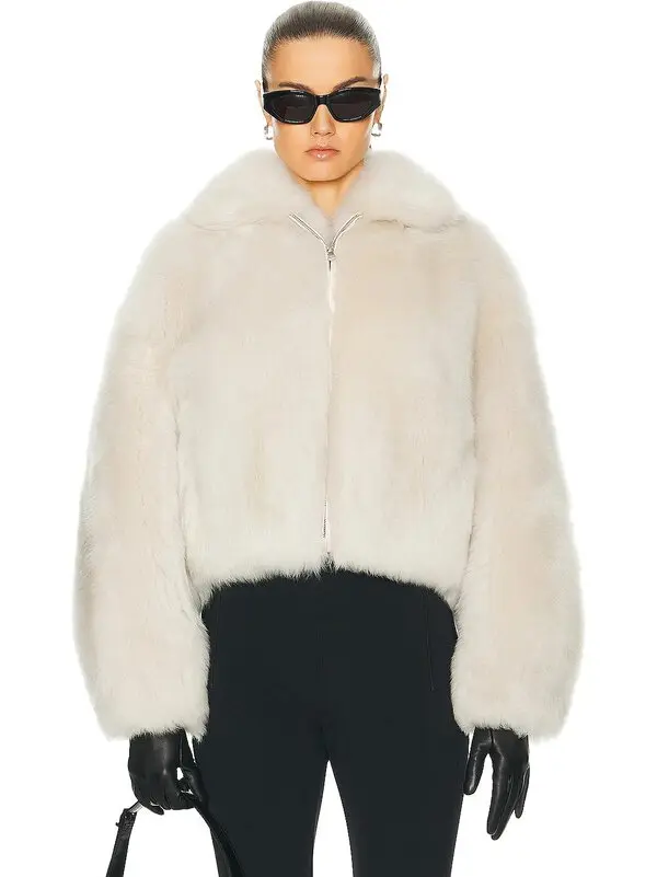 Nour Hammour Tara Fur Jacket - Cloud