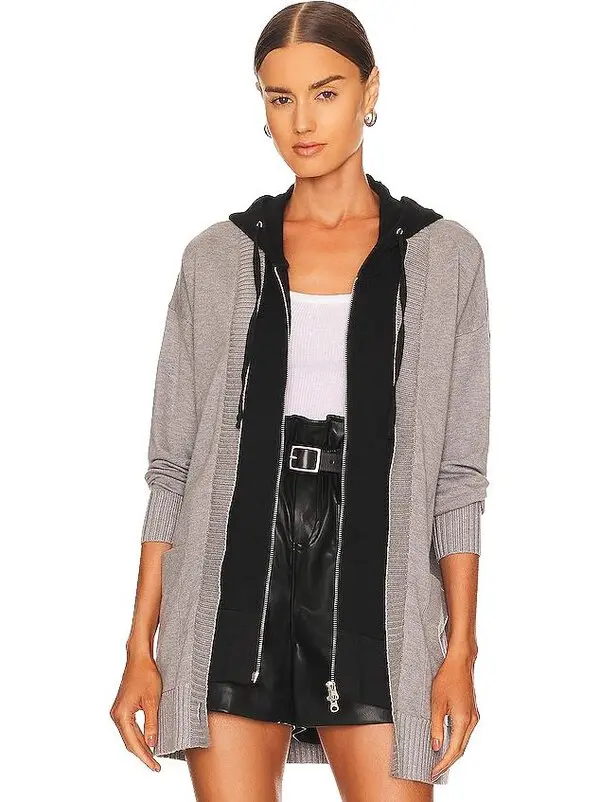 Central Park West Brynn Long Dickie Cardigan - Heather Grey