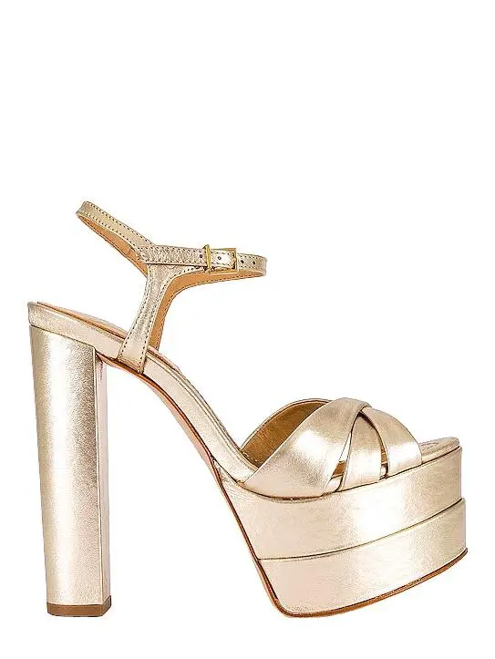 Schutz Keefa High Platform Sandals - Gold