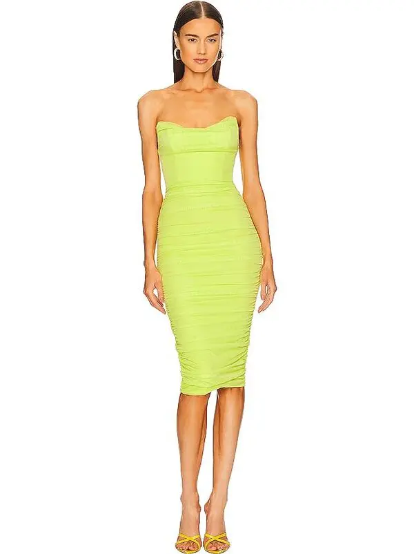 MICHAEL COSTELLO X India Midi Dress - Lime Green