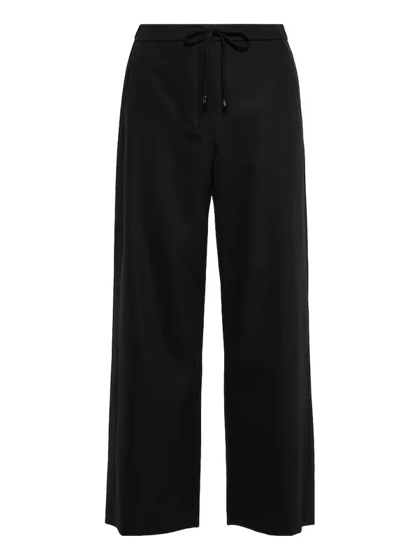 Max Mara Floria Wide-leg Wool Pants - Black