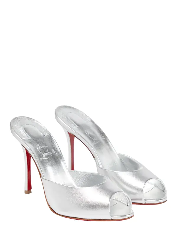 CHRISTIAN LOUBOUTIN Dolly Leather Mules - Metallic