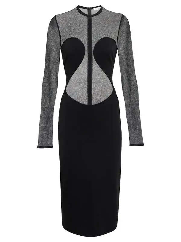 Alaïa Semi-sheer Paneled Minidress - Black