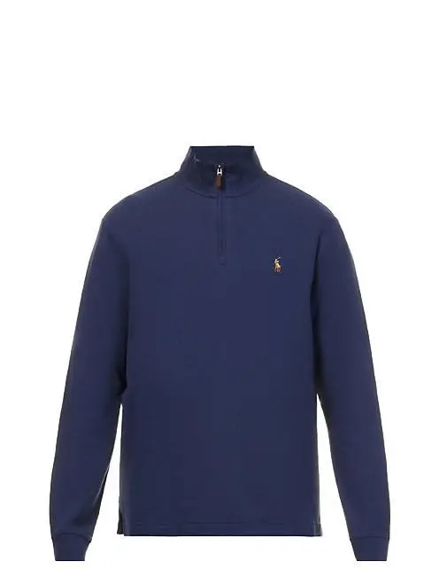 Ralph Lauren Half-zip Cotton-jersey Sweatshirt - Cruise Navy