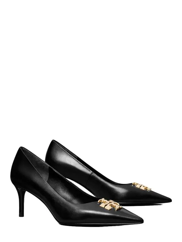 Tory Burch Eleanor Leather Pumps - Perfect Black/gold