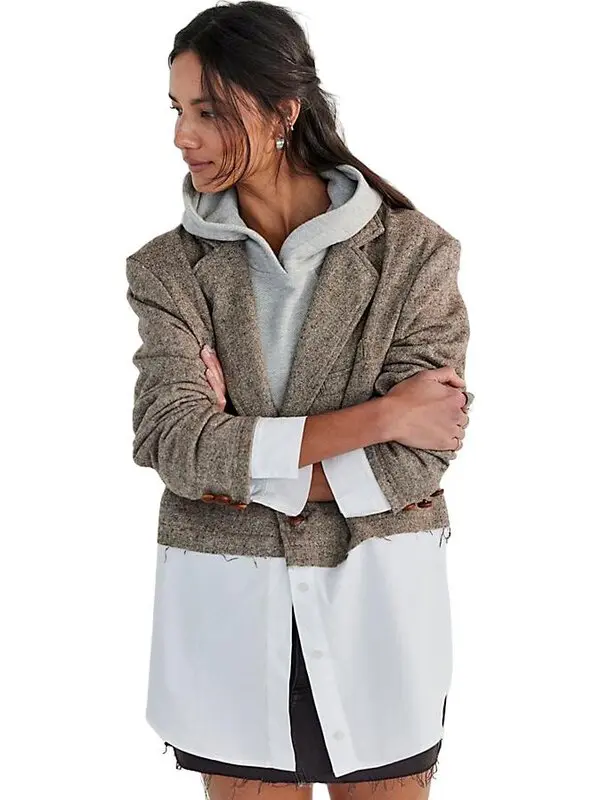 TRICIA FIX Claire Twofer Blazer - Brown Combo