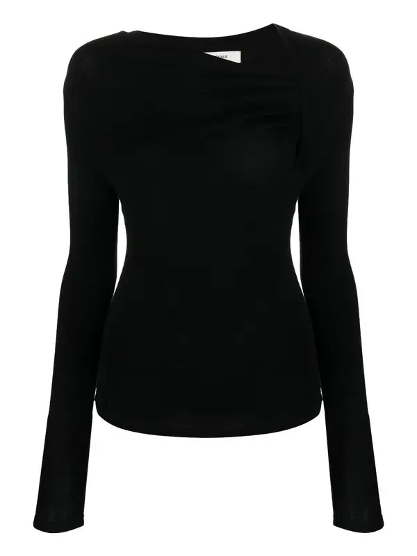 MARANT ETOILE Jeneth Asymmetric-neck Top - Black