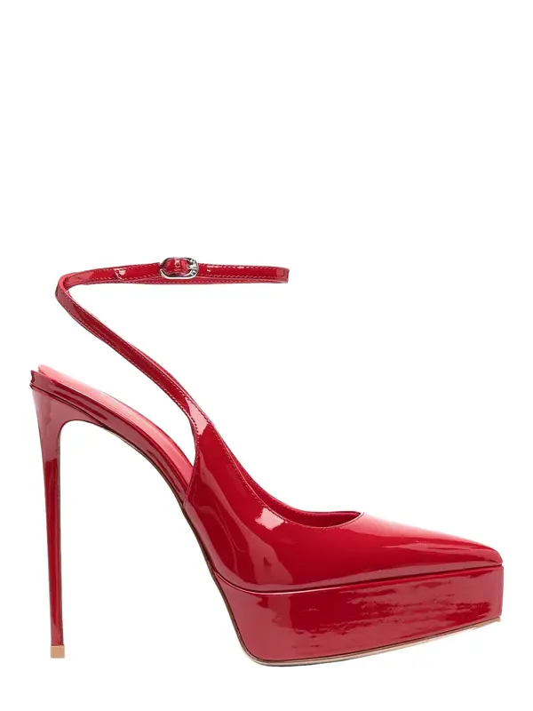 LE SILLA 145mm Uma Patent Leather Pumps - Red