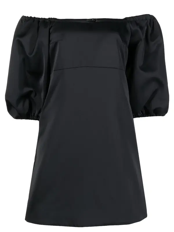 Patou Puff-sleeve Mini Dress - Black