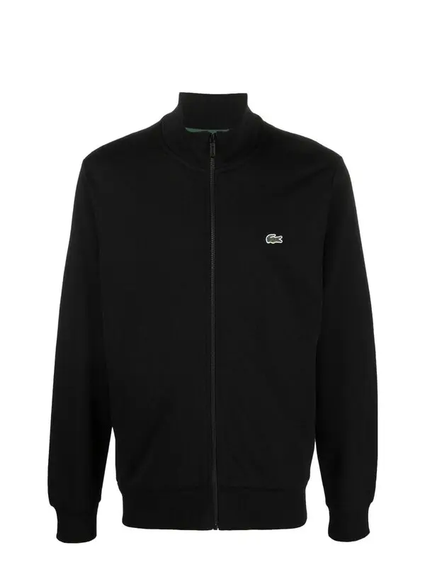 Lacoste High-neck Zip-front Sweatshirt - Black