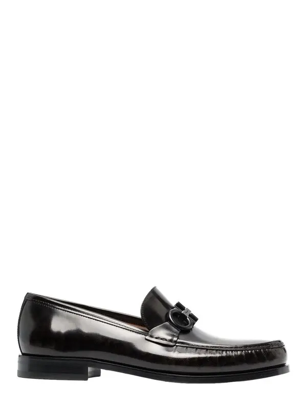 FERRAGAMO Gancini Horsebit Loafers - Brown