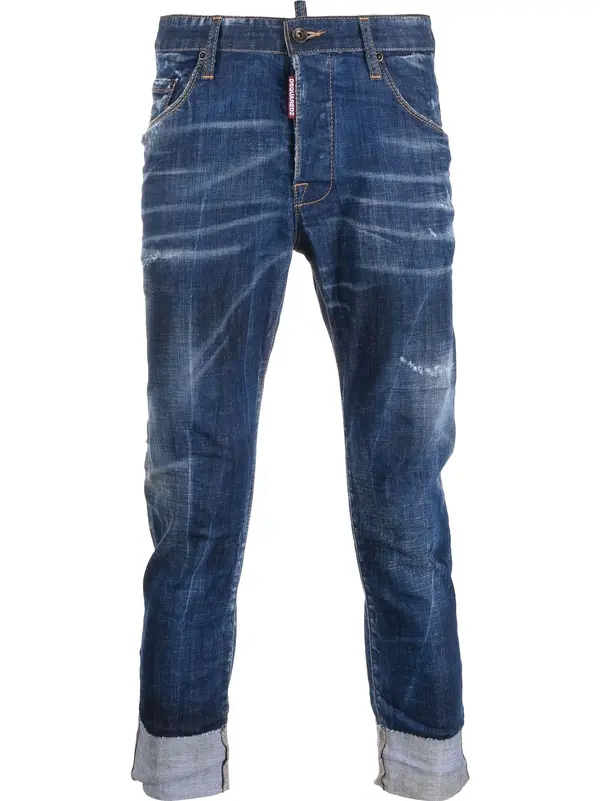 Dsquared2 Distressed Cropped Jeans - Blue
