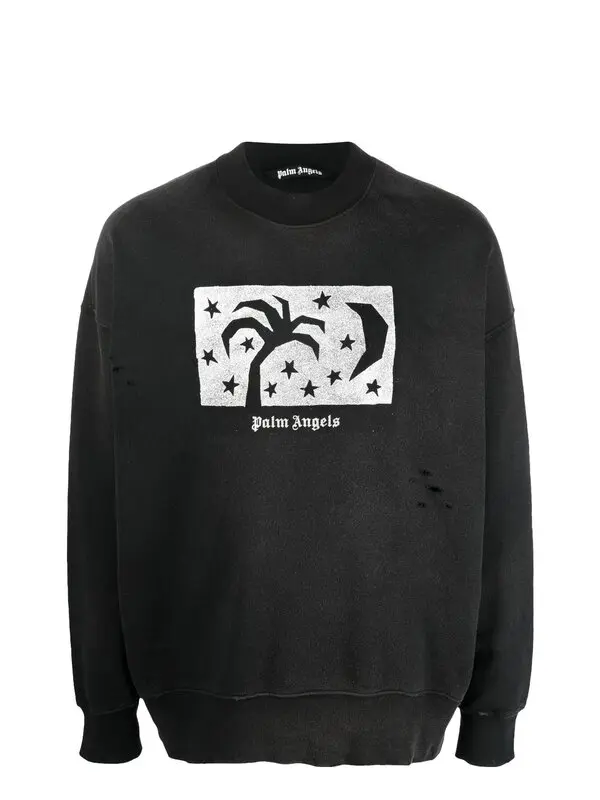 Palm Angels Logo-print Sweatshirt - Black