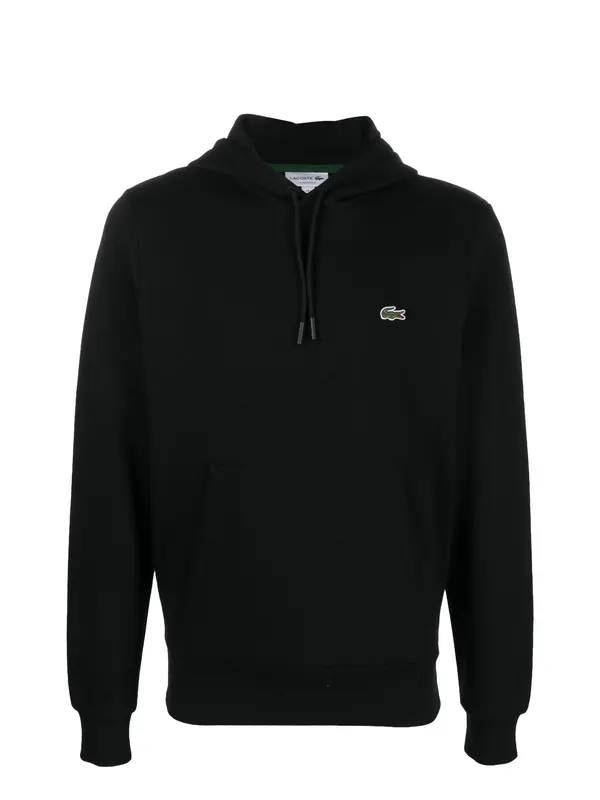 Lacoste Logo-patch Cotton Hoodie - Black