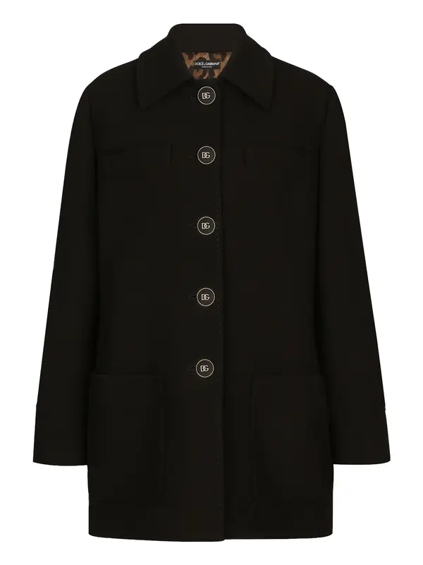 Dolce & Gabbana Crepe Pea Coat - Black