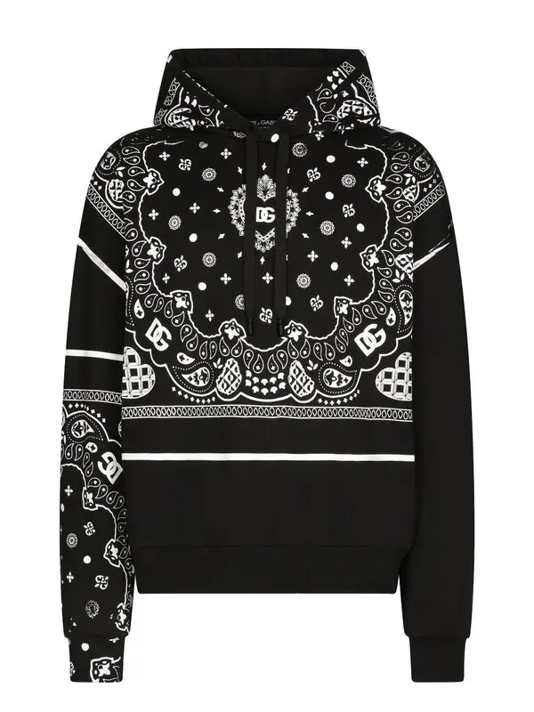 Dolce & Gabbana Bandana-print Hoodie - Black