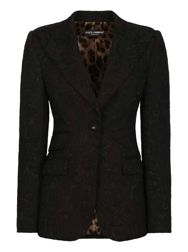 Dolce & Gabbana Turlington Jacquard Blazer - Black
