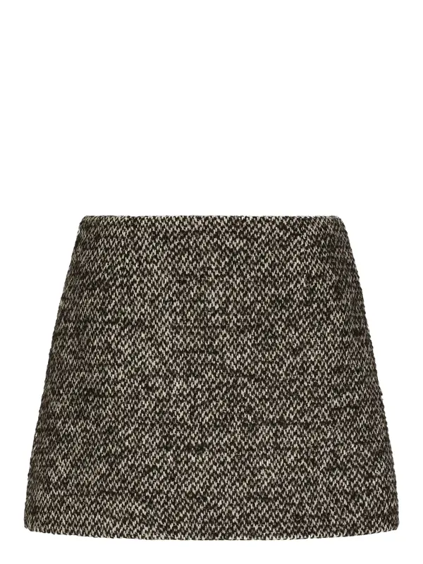 Dolce & Gabbana Speckled Tweed Miniskirt - Brown