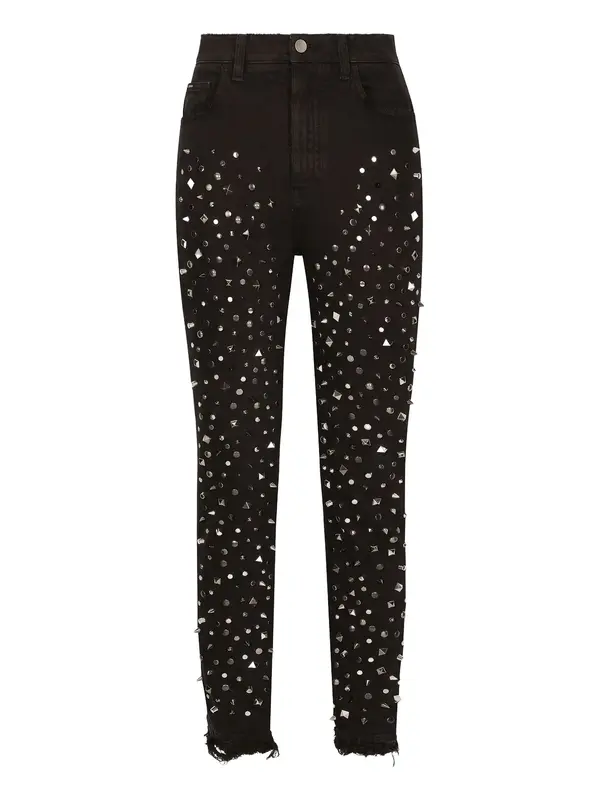 Dolce & Gabbana Audrey Studded Skinny Jeans - Black
