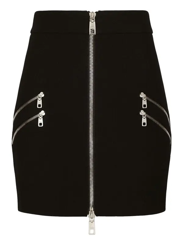 Dolce & Gabbana Zip Detail Mini Skirt - Black