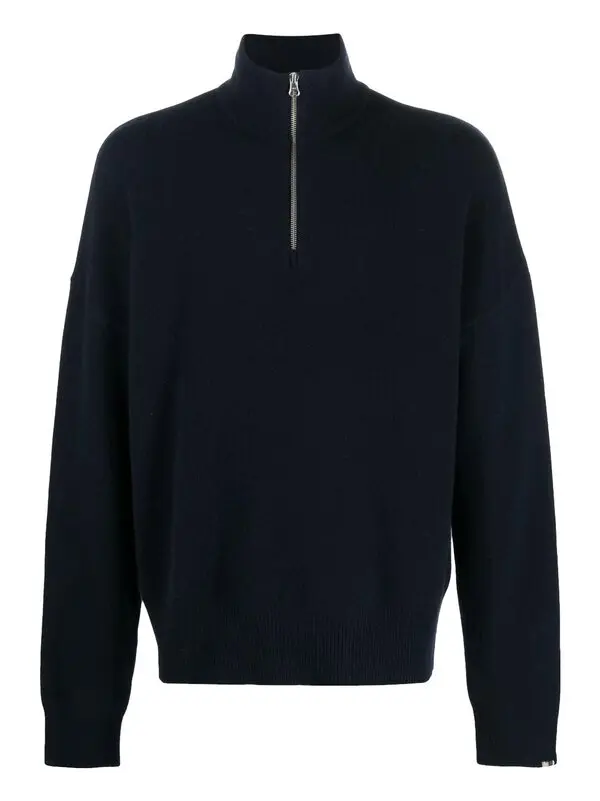 Extreme Cashmere High-neck Zipped Jumper - Blue