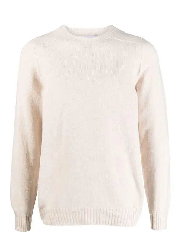 D4.0 Ribbed-trim Virgin Wool Jumper - Neutrals