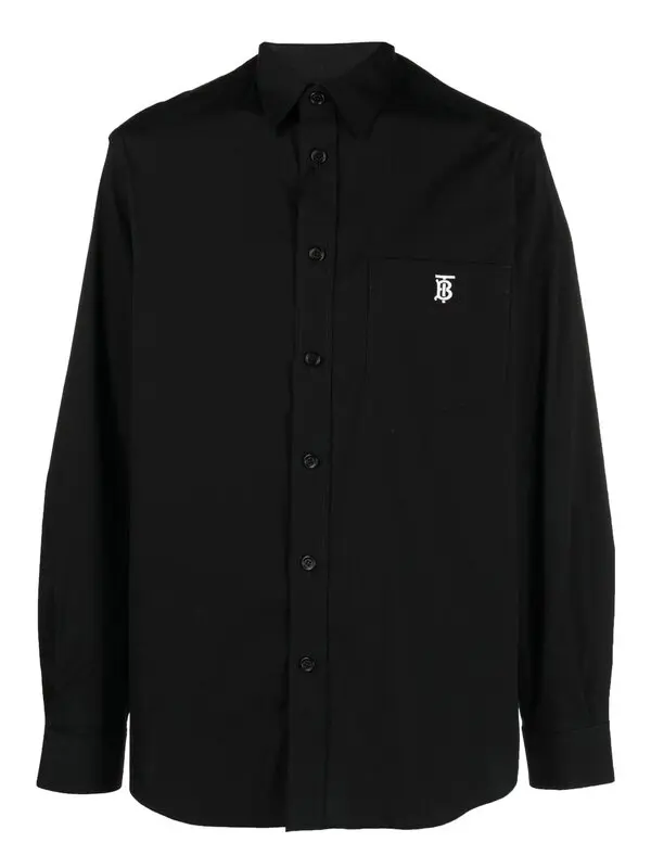 Burberry Logo-embroidered Shirt - Black