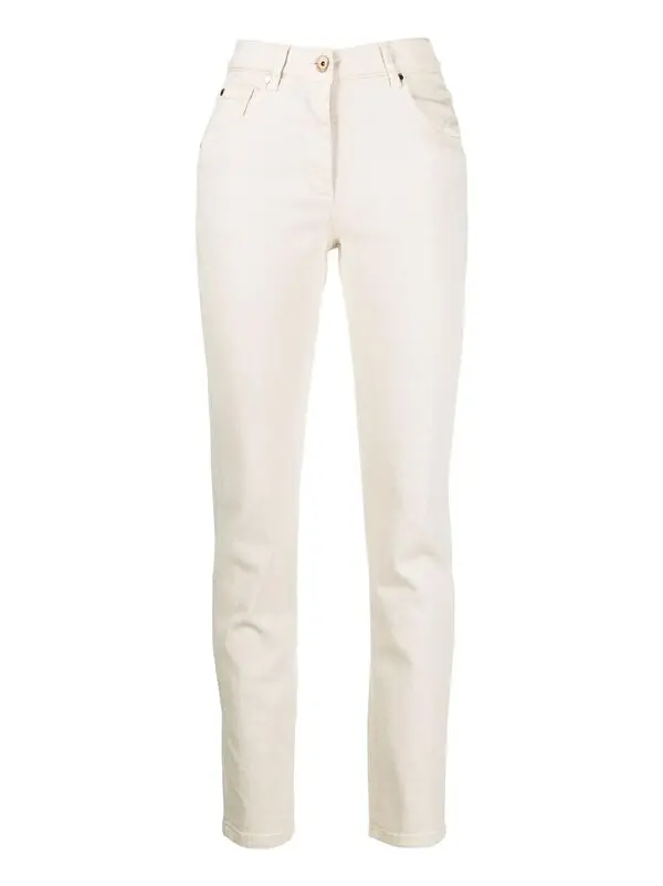 Brunello Cucinelli Slim-fit Beige Cotton Jeans - Neutrals