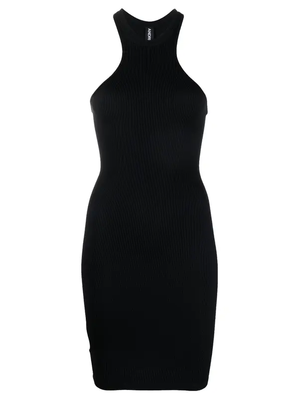 ANDREĀDAMO Racer-neck Fitted Dress - Black