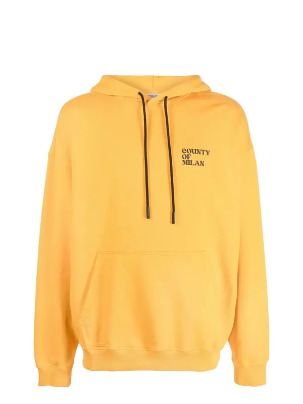 COUNTY OF MILAN Logo-print Pullover Hoodie - Yellow