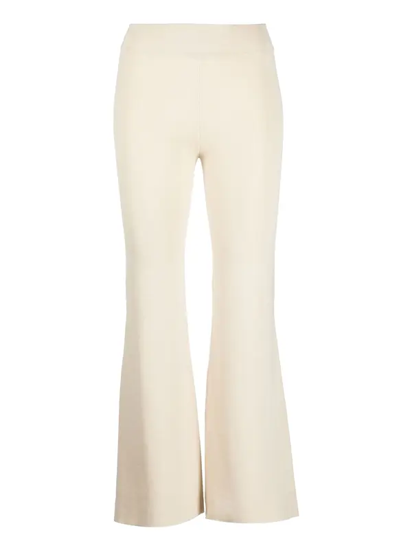ST. AGNI Flared Knitted Pants - Neutrals