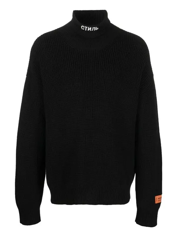 Heron Preston Embroidered Roll-neck Jumper - Black