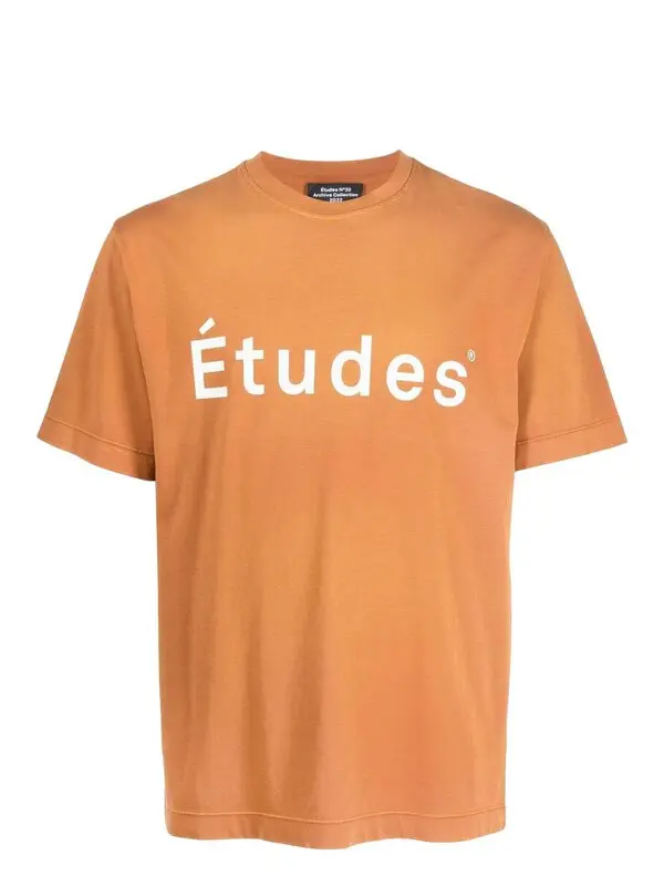 ÉTUDES STUDIO Logo-print Short-sleeved T-shirt - Brown