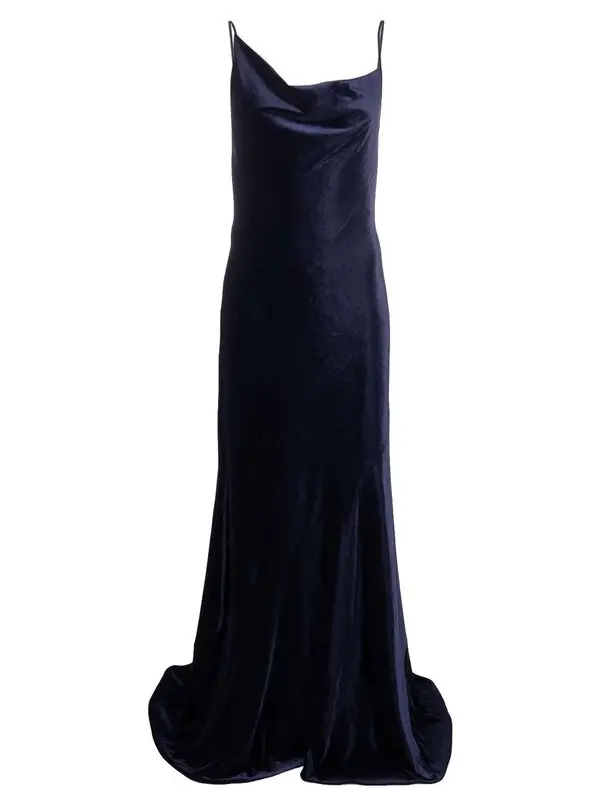 Philosophy Di Lorenzo Serafini Cowl-neck Sleeveless Gown - Blue