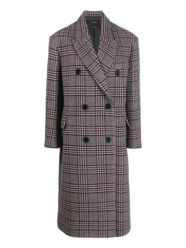 Isabel Marant Checked Wool Coat - Blue