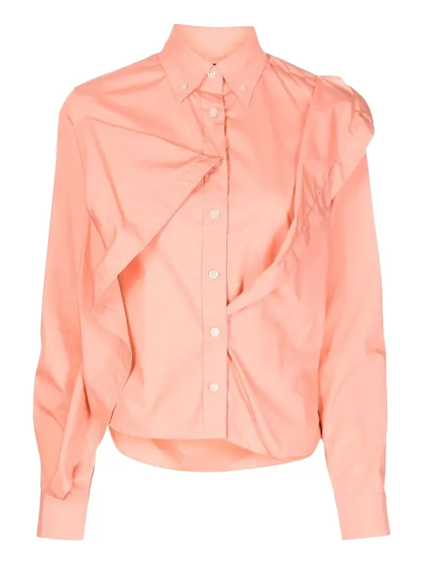 Kolor Asymmetric Cotton Shirt - Pink