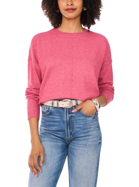 Vince Camuto Exposed Seam Crewneck Sweater - Rose Rococo