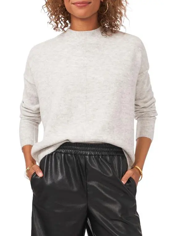Vince Camuto Exposed Seam Crewneck Sweater - Silver Heather