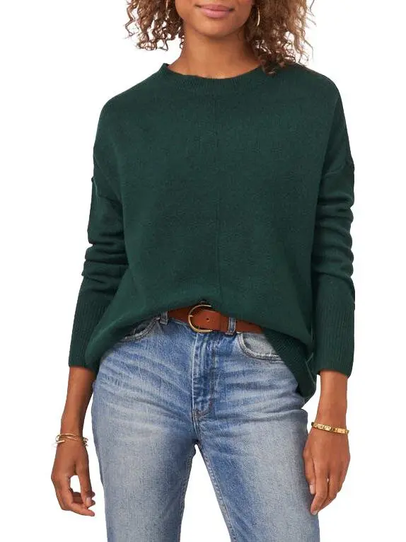Vince Camuto Exposed Seam Crewneck Sweater - Windsor Moss