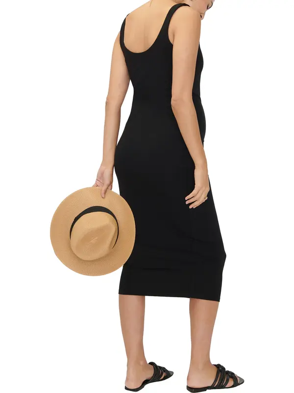 Madewell Hatch Collection The Body Tank Midi Dress - Black