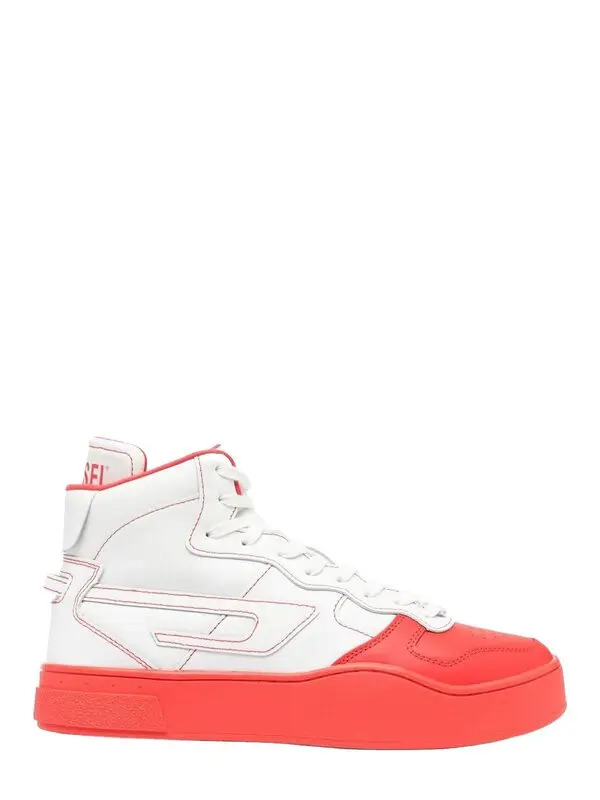 DIESEL® Two-tone Logo-patch Sneakers - Red