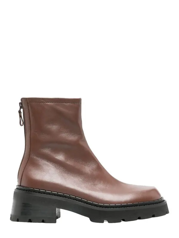 By Far Alistair Leather Ankle Boots - Sequoia
